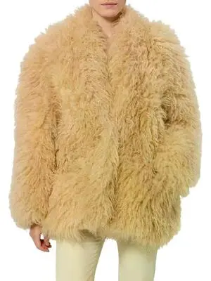 Isabel Marant Étoile ISABEL MARANT Mylaé Faux Fur Coat Neutrals