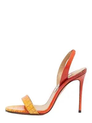 AQUAZZURA Croc-embossed Leather Slingback Sandals - Orange