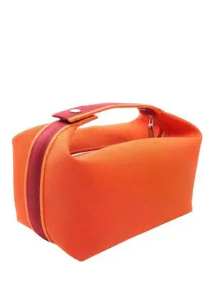 Hermès Toile Bride A Brac Case Vanity Bag - Orange