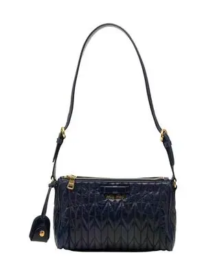 Miu Miu Matelassé Nappa Leather Shoulder Bag - Blue