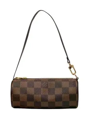 LOUIS VUITTON Damier Ebene Papillon Pochette Handbag - Brown