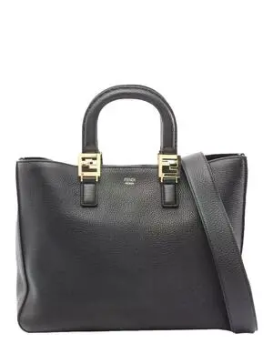 Fendi Ff Leather Satchel - Black