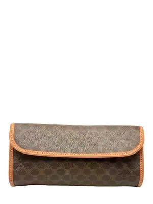 Celine Macadam Coated Canvas Clutch Bag - Brown