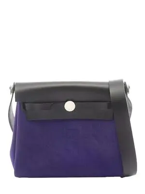 Hermès Military Toile And Vache Hunter Herbag Zip 20 Crossbody Bag - Purple