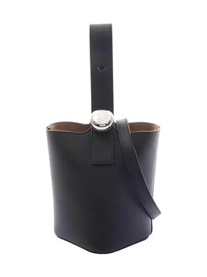 Loewe Mini Soft Grained Calfskin Pebble Bucket Bag Satchel - Black