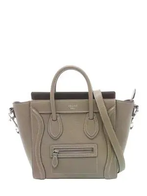 Celine Leather Luggage Nano Satchel - Grey