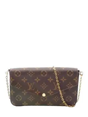 LOUIS VUITTON Monogram Pochette Felicie Crossbody Bag - Brown