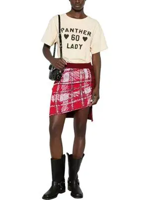 VIVIENNE WESTWOOD Asymmetric Check Mini Skirt - Red