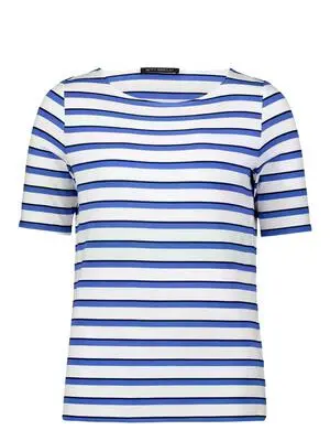 BETTY BARCLAY Striped Boat Neck T-shirt - White