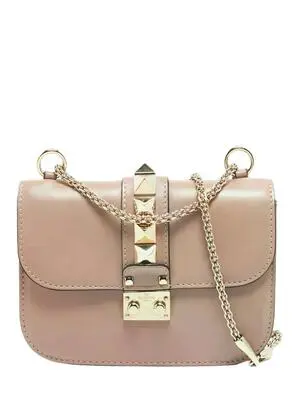 Valentino Garavani Small Glam Lock Rockstud Embellished Shoulder Bag - Neutrals