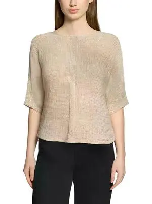 BETTY BARCLAY Fine-knit Boat-neck Sweater - Brown