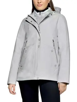 BETTY BARCLAY Hooded Zip-fastening Jacket - Grey