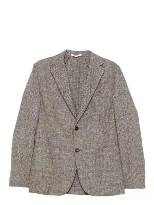Eleventy Houndstooth-pattern Single-breasted Blazer - Brown