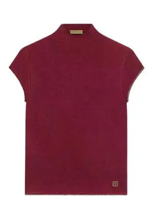 Momoni Sleeveless Mock Neck Top - Red