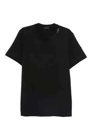 Moncler Logo-embroidered T-shirt - Black