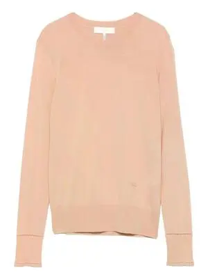 Chloé Fine-knit Crew-neck Sweater - Orange