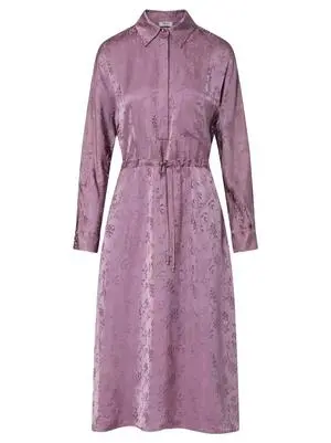 Liu Jo Midi Dress In Jacquard Satin - Pink