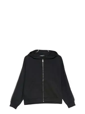Fabiana Filippi Zip-fastening Hoodie With Side Stripes - Blue