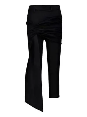 Rabanne Ruched Draped Panel Trousers - Black