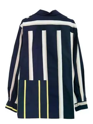 Loewe Striped Shirt With Embroidered Anagram Motif - Blue