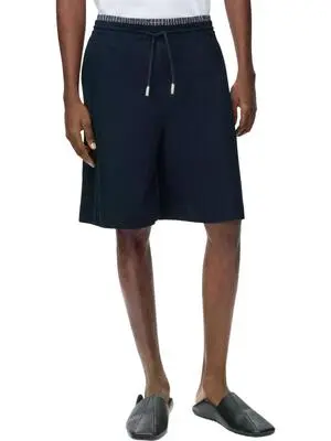 Loewe LOEWE Drawstring Waist Logo Embroidered Shorts Blue