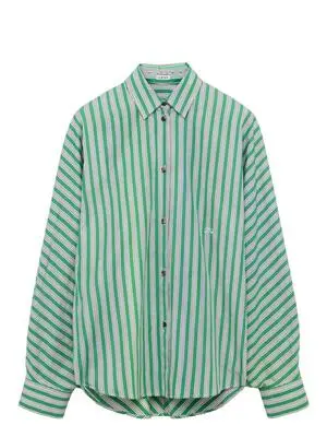 Loewe Striped Embroidered Anagram Shirt - Green