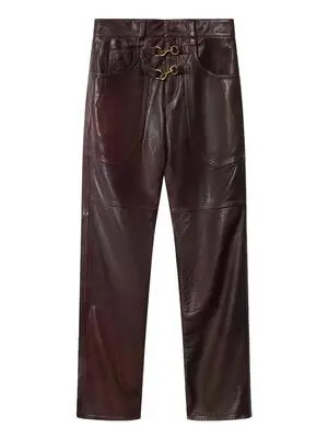 ISABEL MARANT ÉTOILE ISABEL MARANT Brinley Lamb Leather Trousers With Carabiner Detail