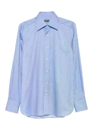 TOM FORD Vertical-stripe Shirt - Blue