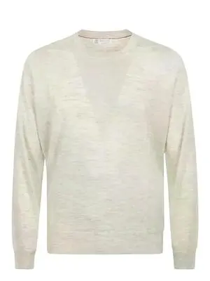 Brunello Cucinelli Fine-knit Long-sleeve Sweater - Neutrals