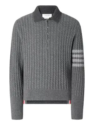 Thom Browne 4-bar Polo Shirt - Grey