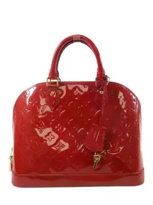 LOUIS VUITTON Monogram Vernis Alma Handbag - Red