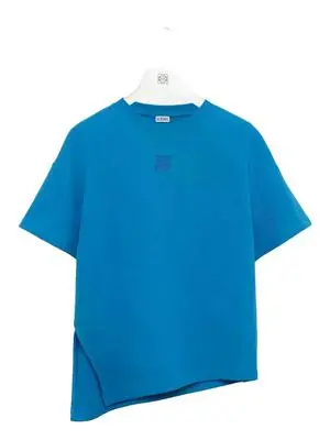 Loewe LOEWE Asymmetric T-Shirt With Anagram Embroidery Blue