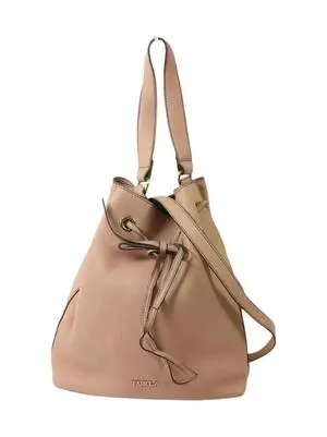 Furla Leather Drawstring Tote Bag - Pink