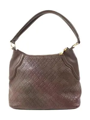 Bally Embossed Leather Shoulder Bag - Brown
