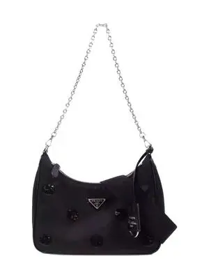 Prada Re-edition 2005 Logo-detail Two-way Shoulder Bag - Black