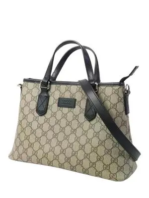 Gucci Gg Supreme Two-way Tote Bag - Neutrals