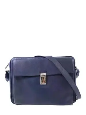 Prada Saffiano Leather Messenger Bag - Blue