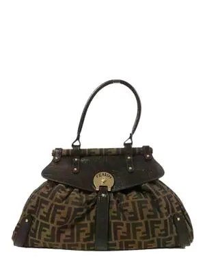 Fendi Zucca Print Leather Handbag - Brown