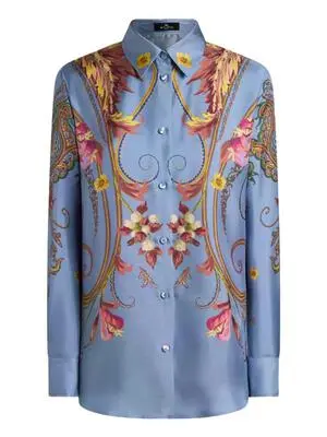 ETRO ETRO Silk Shirt With Placed Floral Paisley Print