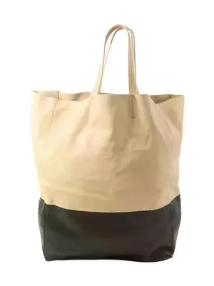 Celine Small Cabas Leather Tote Bag - Neutrals
