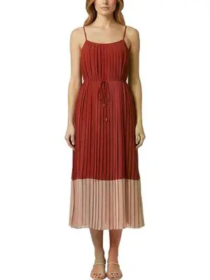 ZIMMERMANN ZIMMERMANN Color-Block Pleated Midi Dress
