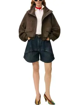 Loewe Suede Zip-up Jacket - Brown