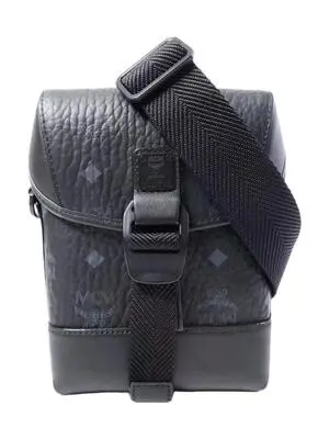 Mcm Visetos Monogram Cross Body Bag - Black