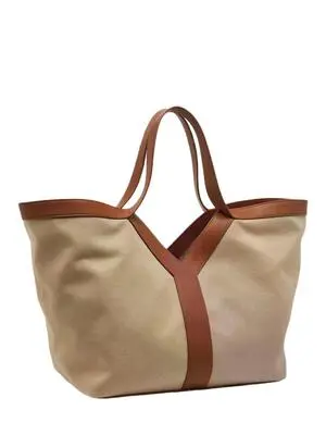 Saint Laurent Y Tote Bag - Neutrals