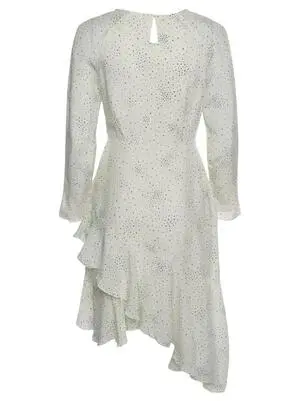 Maje Star-print Asymmetric Dress - White