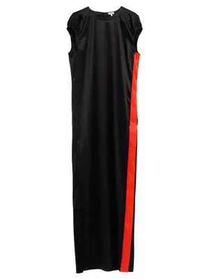 Loewe Contrast Stripe Cap-sleeve Maxi Dress - Black