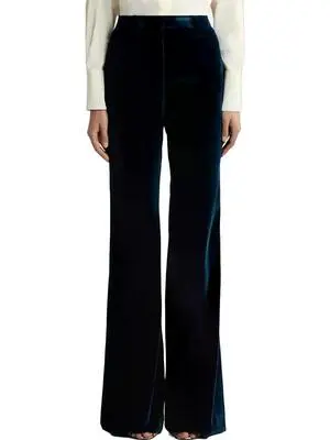 Etro ETRO Cotton Velvet Flared Trousers Blue