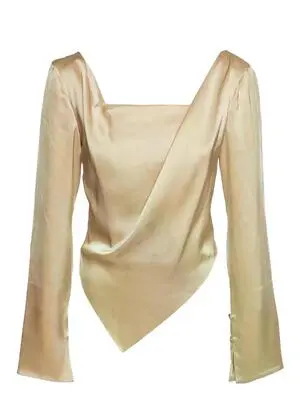 Nanushka Asymmetric Satin Blouse - Neutrals