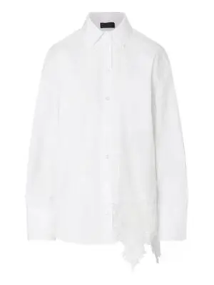 Liu Jo Poplin Shirt With Valenciennes Lace Detail - White