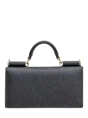 Dolce & Gabbana Logo Plaque Leather Mini Bag - Black